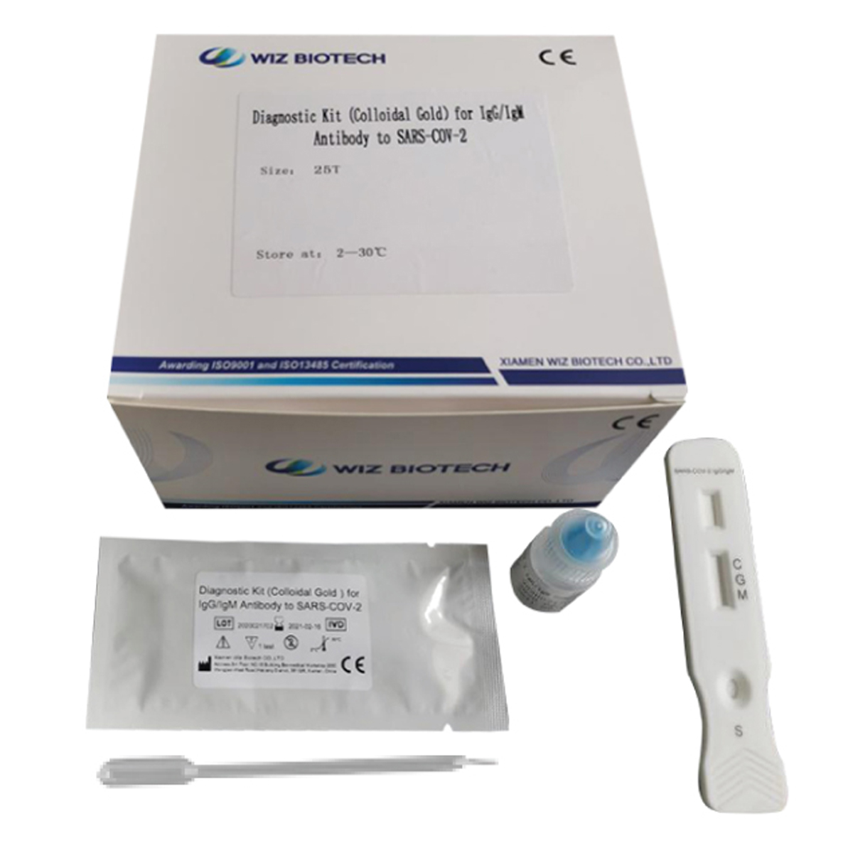 Kit Sars-CoV-2/Influenza A-B Combo Rapid Test Wiz Biotech